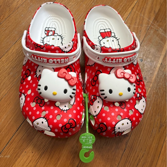 CROCS | Shoes | Hello Kitty Crocs Classic Clog All Over Graphic White ...